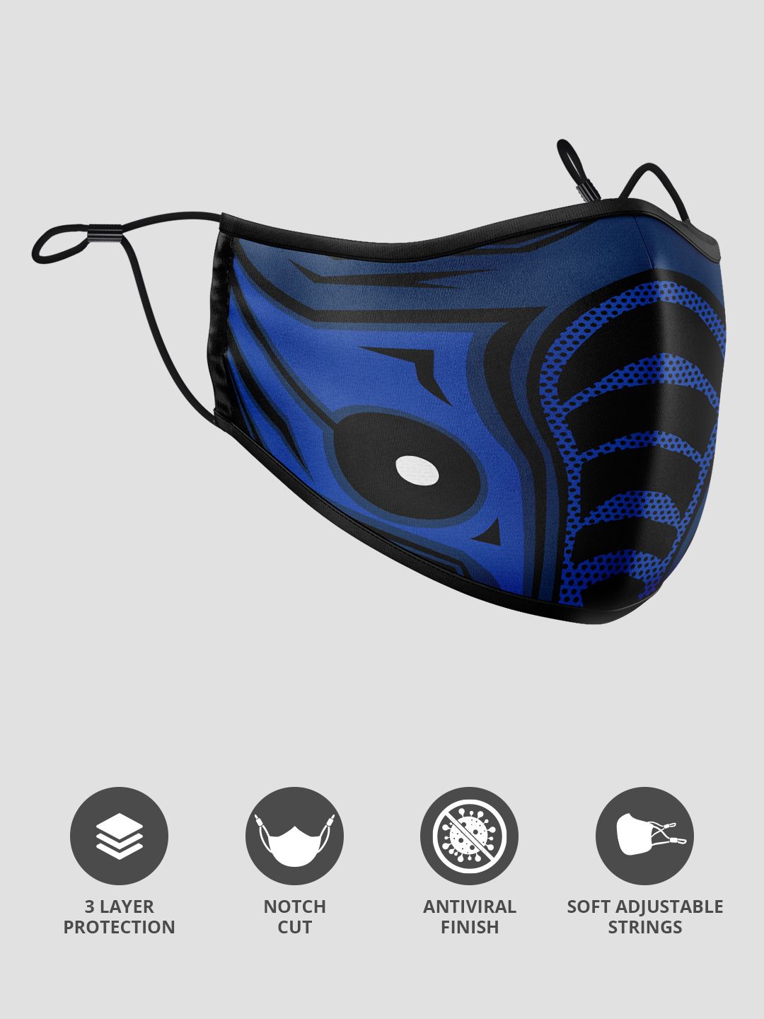 Buy Mortal Kombat Sub Zero (3 Ply Mask) Online.