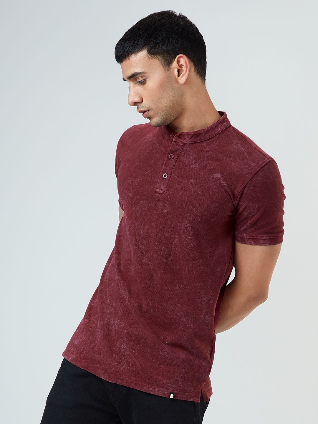Buy Solid Polo: Red (Acid Wash) online.