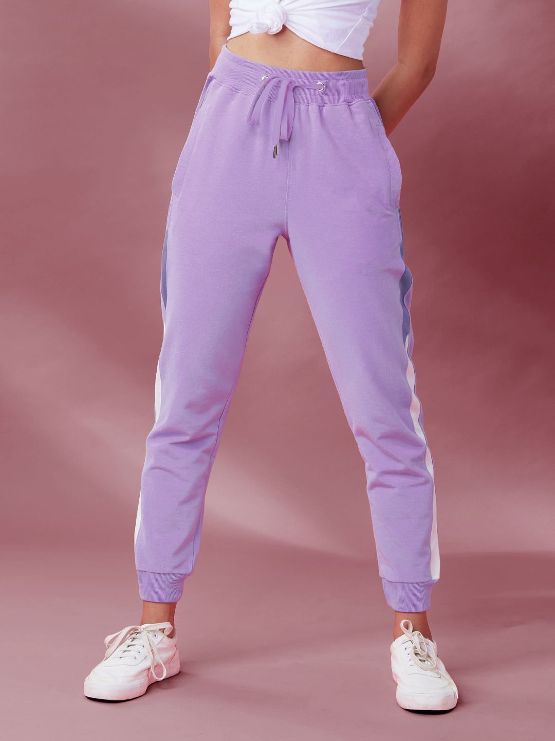 Buy Solids Deep Lavender Women Jogger Online