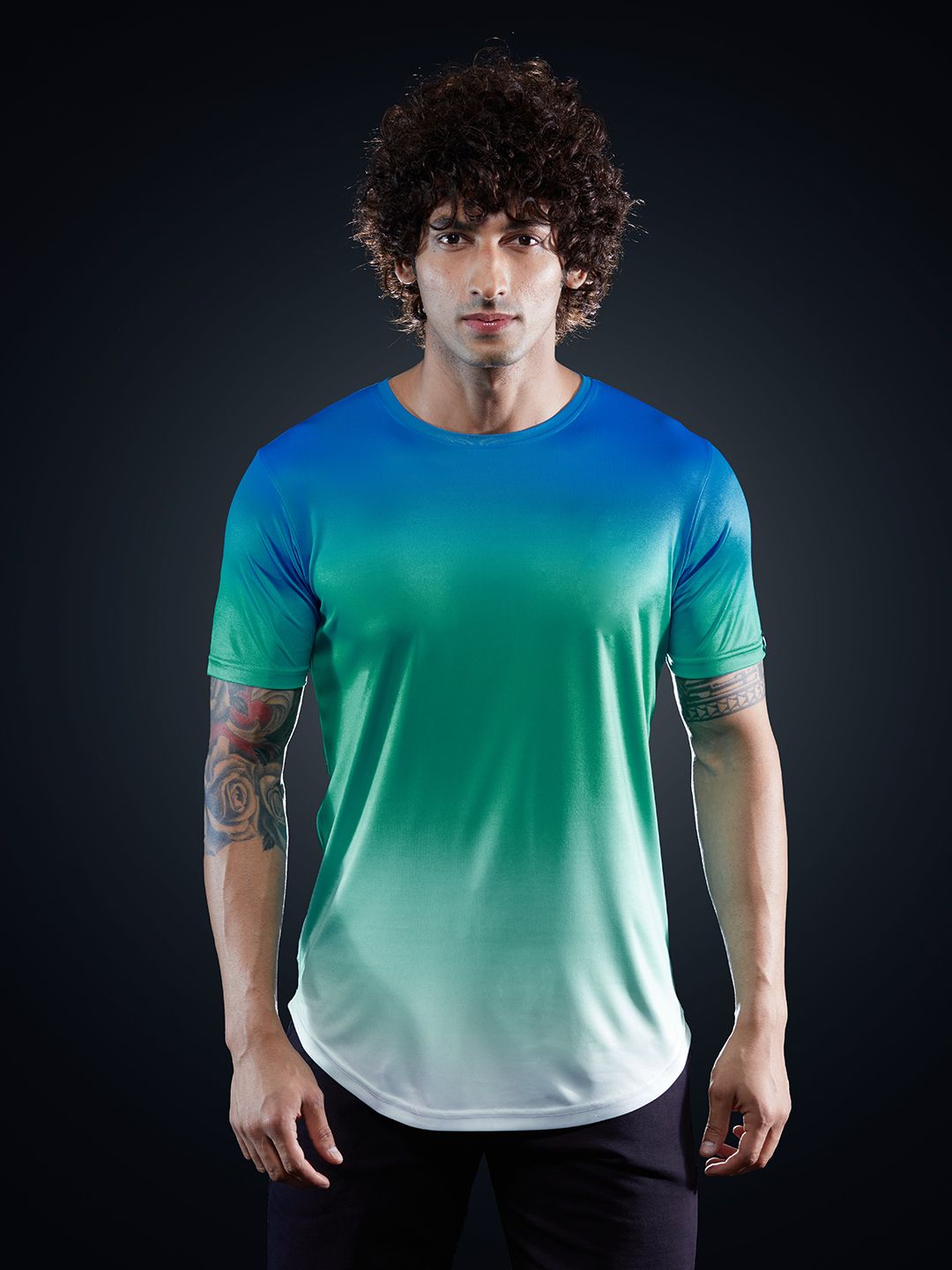 Buy Solids Blue Green Ombre Active Wear Onine