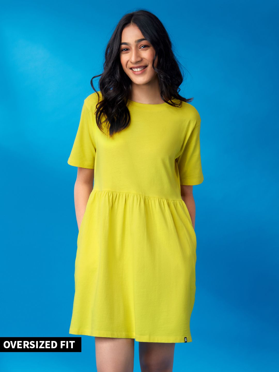 Buy Citrus Gathered Half Sleeve Dress Online