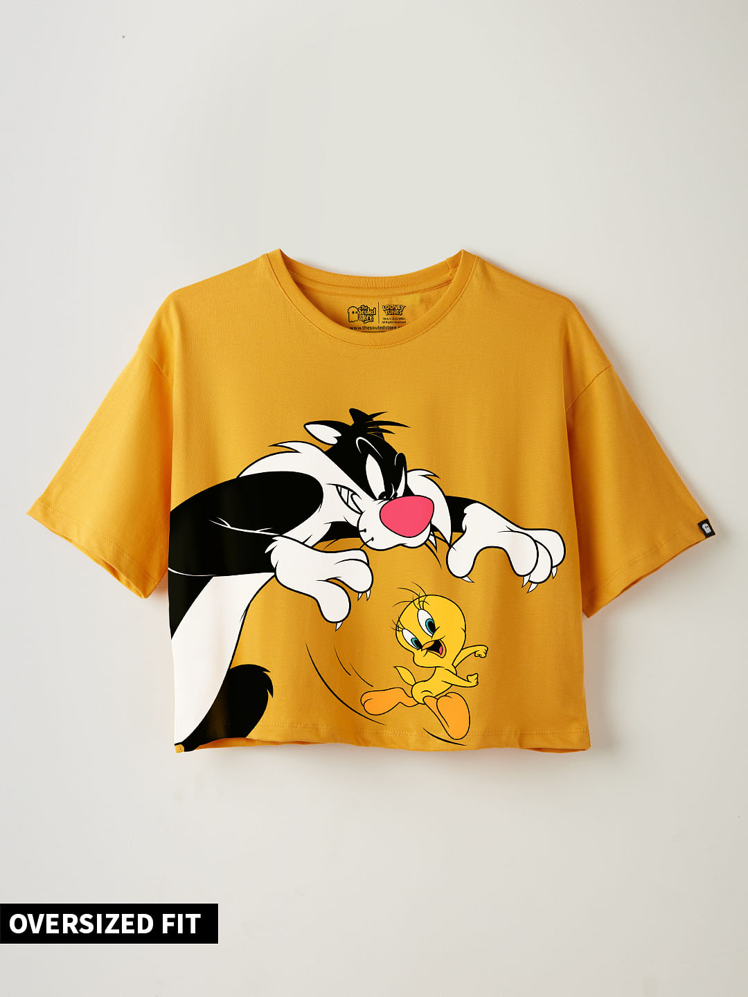 Buy Looney Tunes Sylvester And Tweety 4ever Women Oversized Cropped T