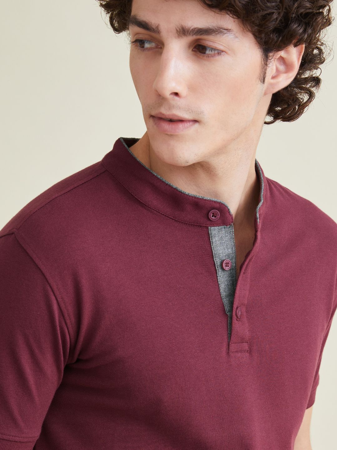 Buy Solids Mandarin Polo Burgundy New Online.