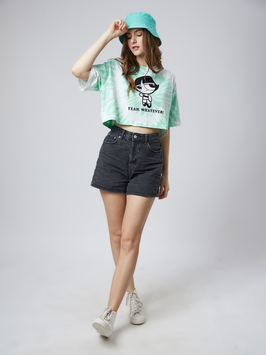 Buy Powerpuff Girls Buttercup Yeah Whatever Oversized Crop Top Online