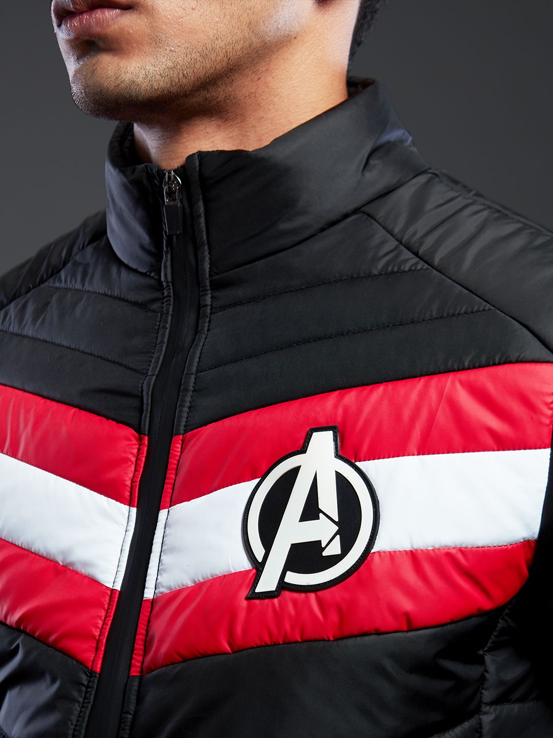 Buy Official Avengers Logo Mens Puffer Jackets Online