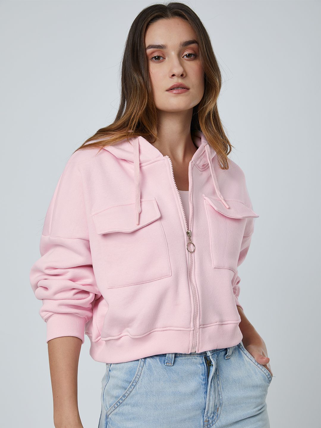 Buy Official Solids: Soft Pink Women Jackets Online