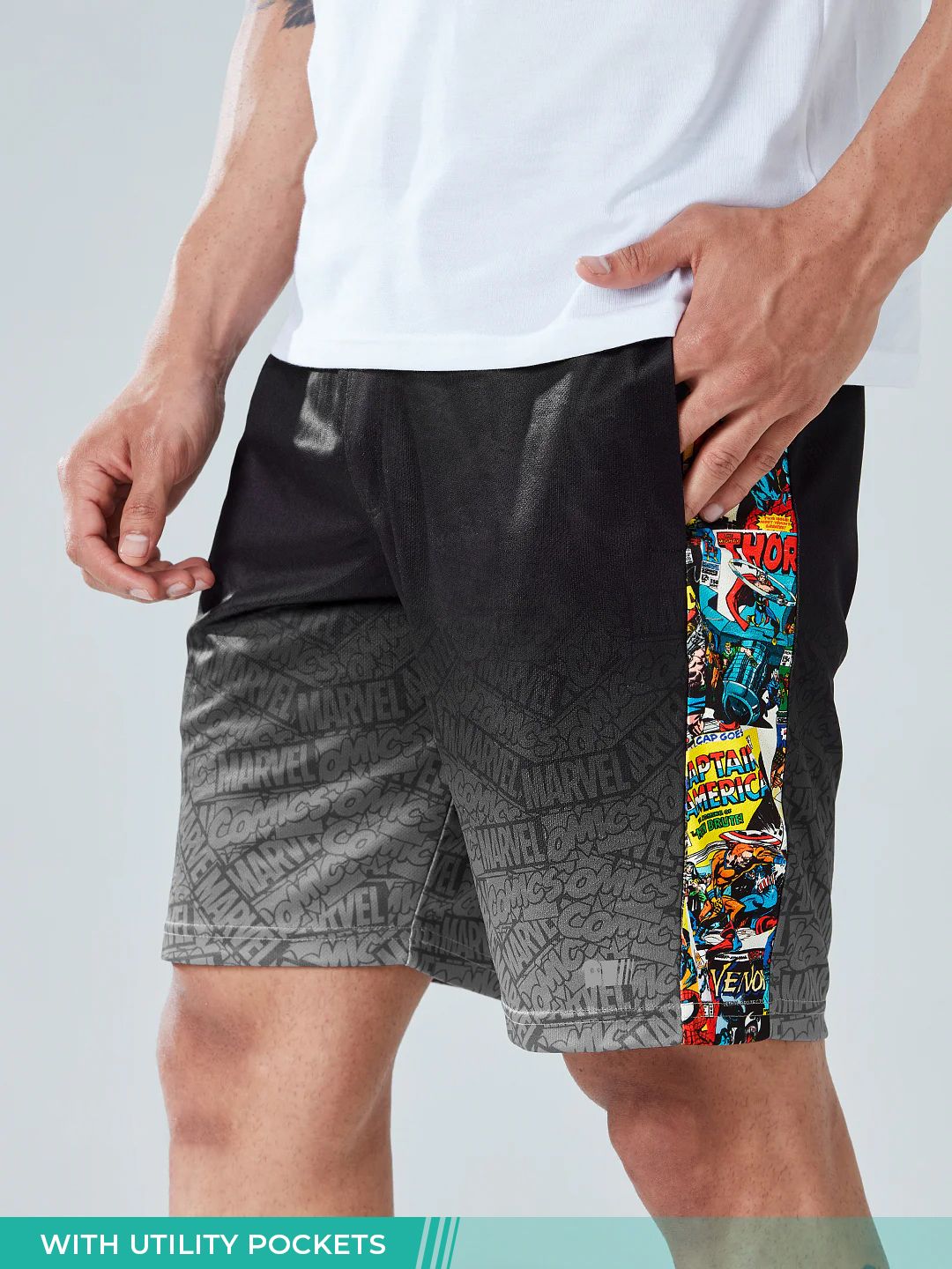 Buy Marvel Comic Strip Mens Performance Shorts Online
