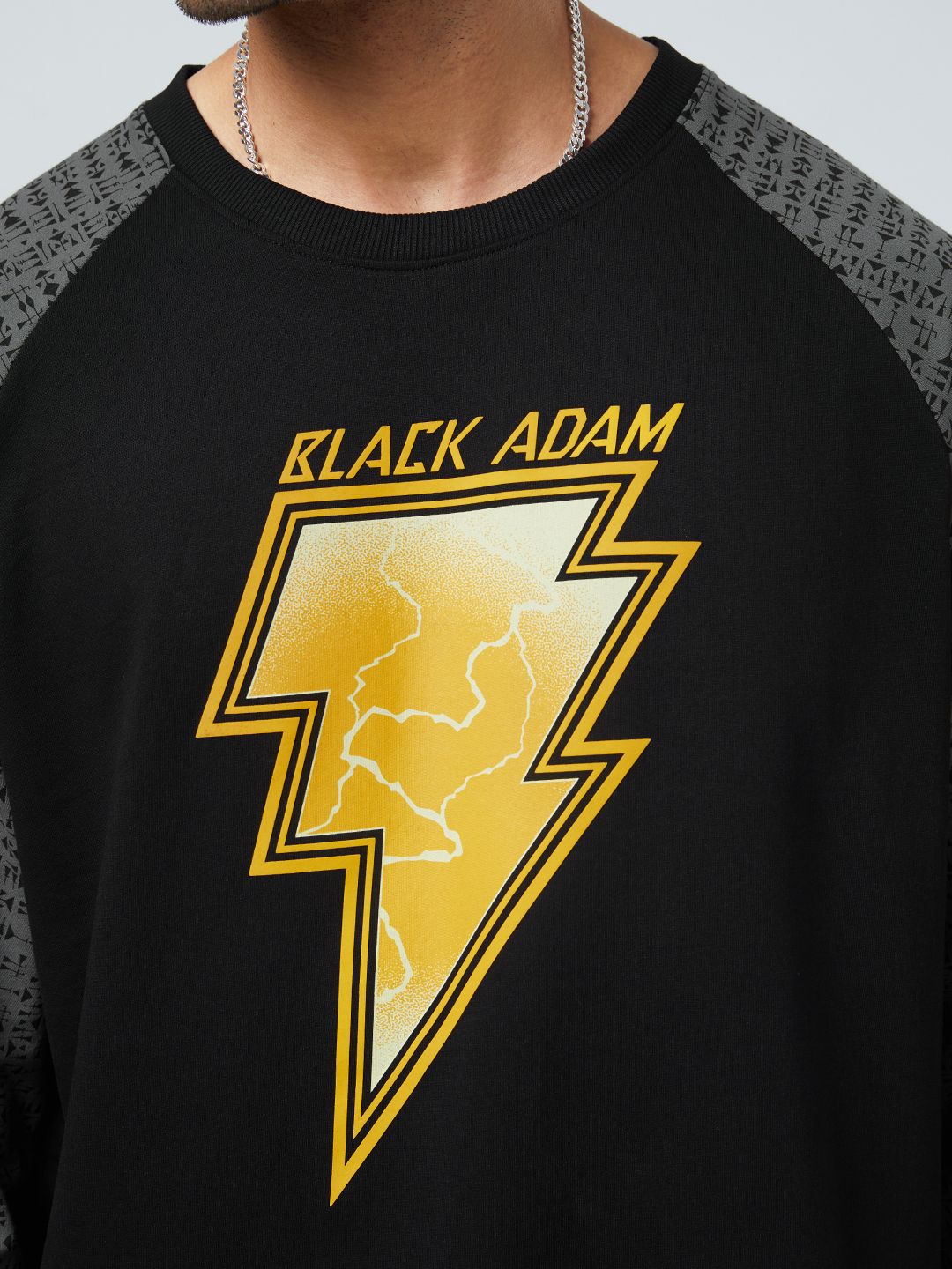 Buy Black Adam: Logo (Raglan) Oversized Full Sleeve T-Shirt Online