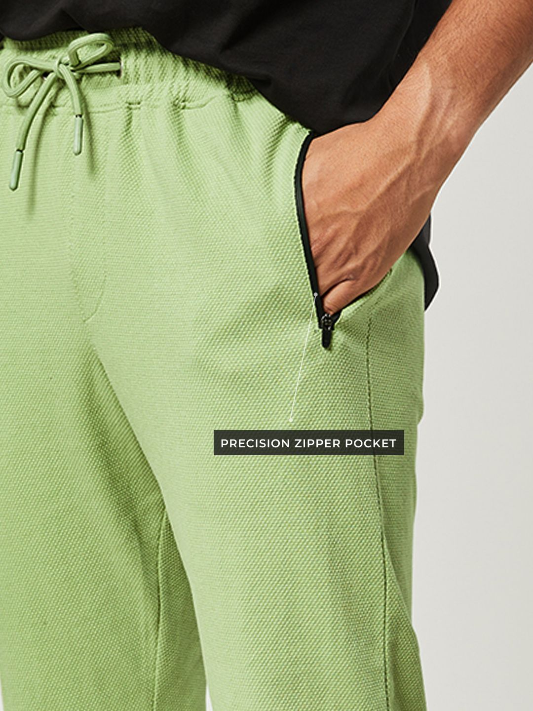 Buy Official Solids: Light Olive (Honeycombed) Joggers Online