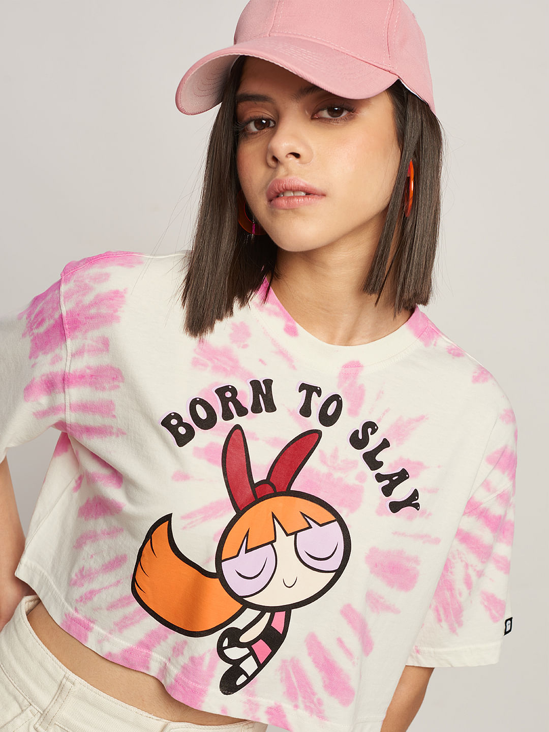 Buy Powerpuff Girls Blossom Born To Slay Oversized Crop Top Online