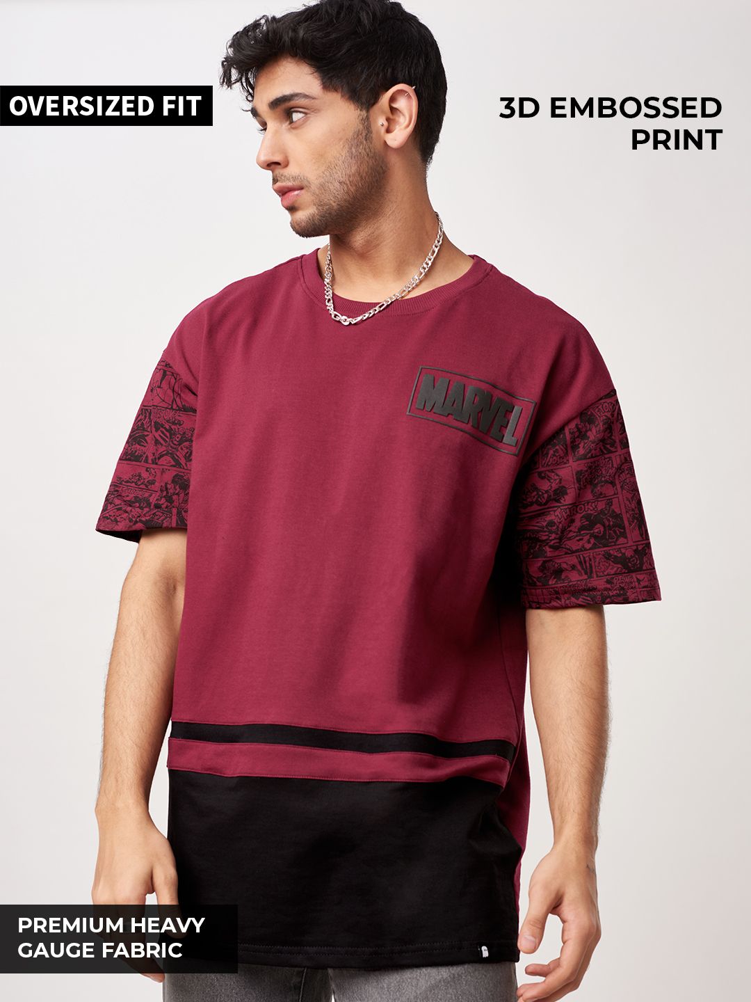 Buy Marvel Comic Lover Oversized T-Shirt Online.