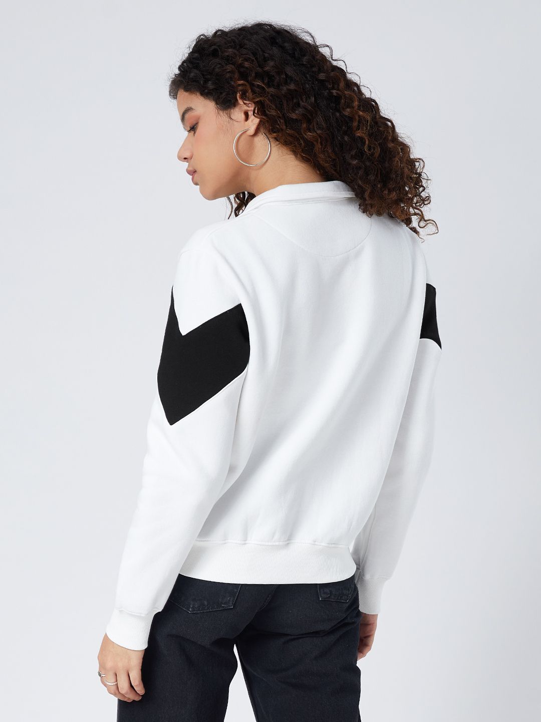 Buy Official Sleek Black & White Colour Block Women Jackets