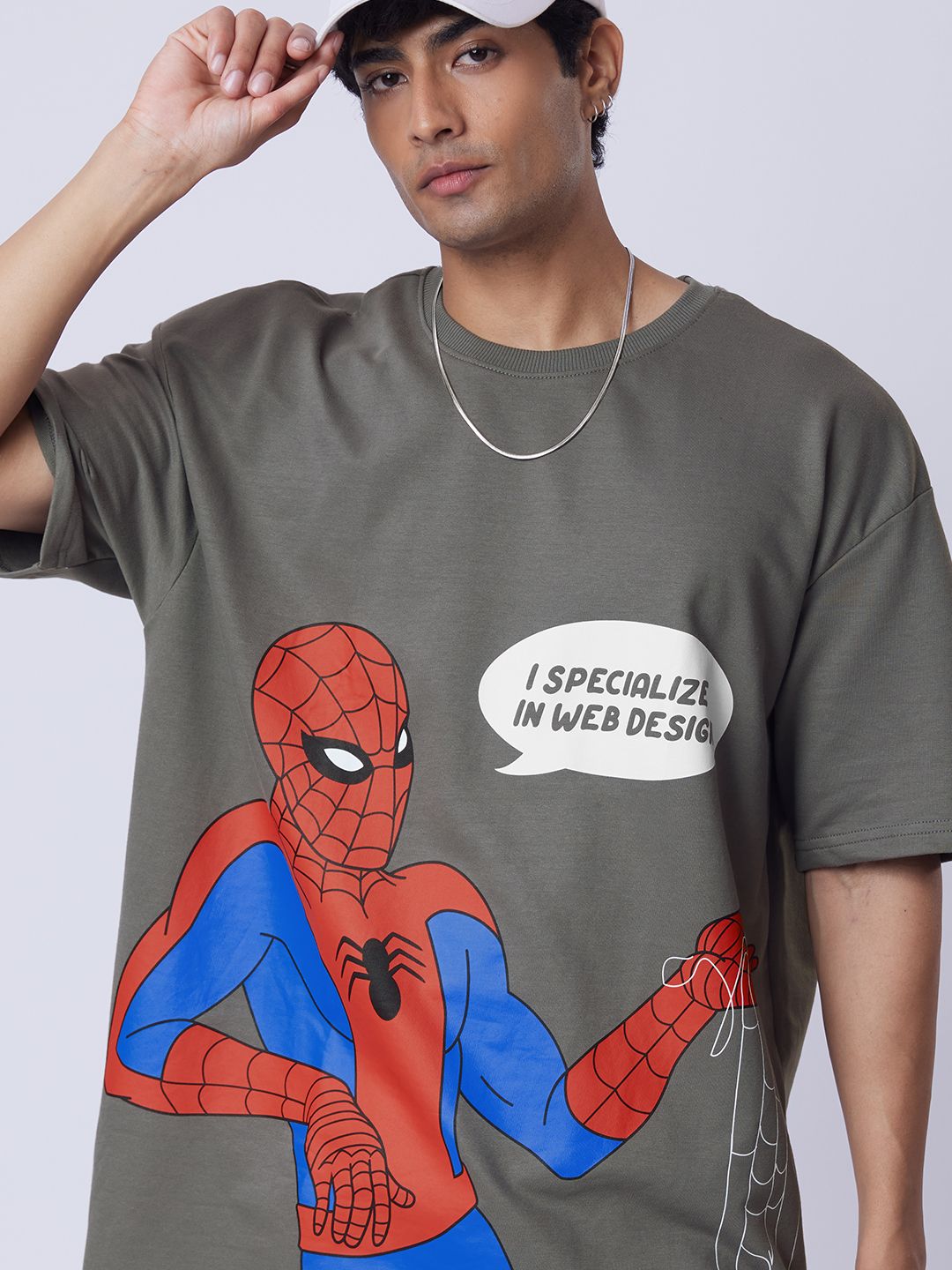 Buy Spiderman Web Design Oversized T-Shirts Online
