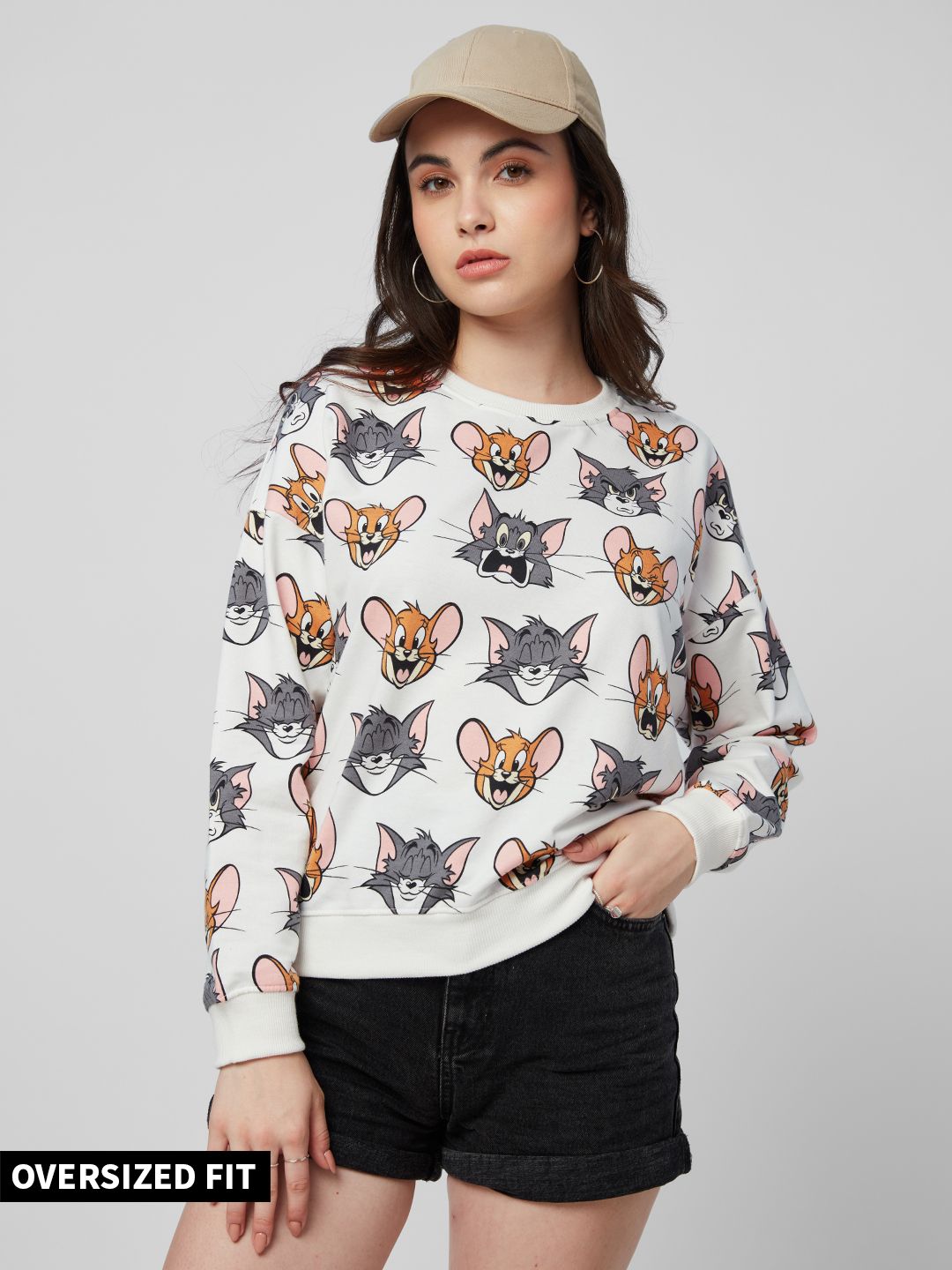 Buy Official Tom & Jerry: Expressions Women Oversized Sweatshirts Online