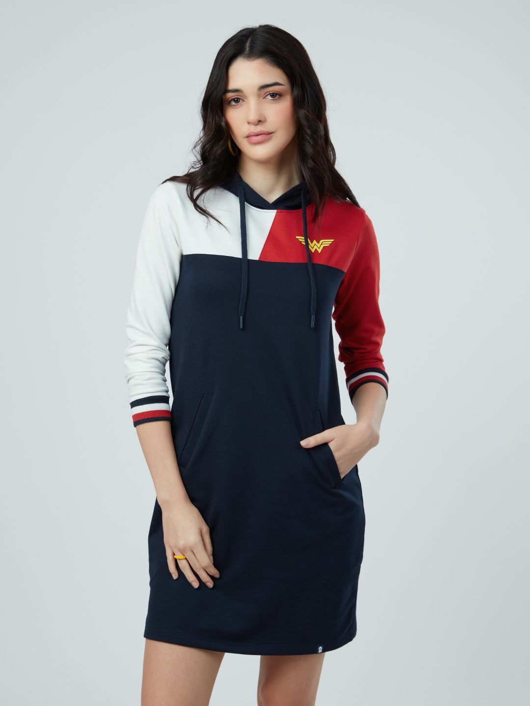 Buy Official Classic Colour Block Women Sweatshirt Dress Online