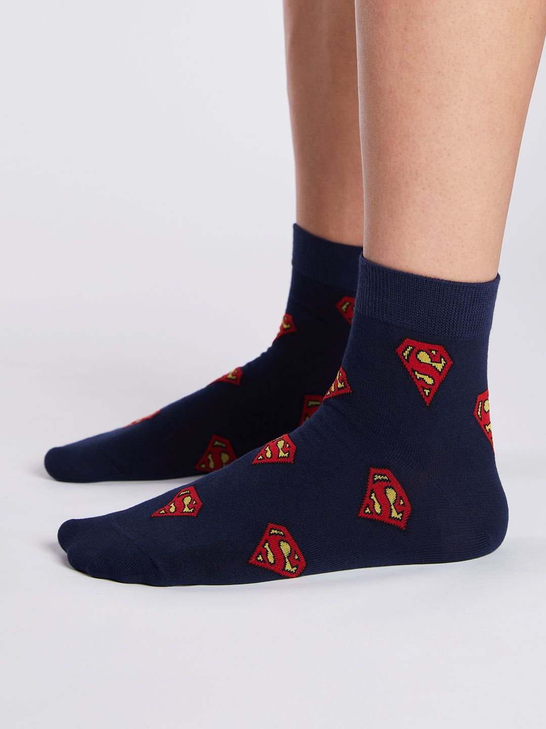 Buy Superman: Logo Pattern Ankle Length Socks Online at The Souled Store