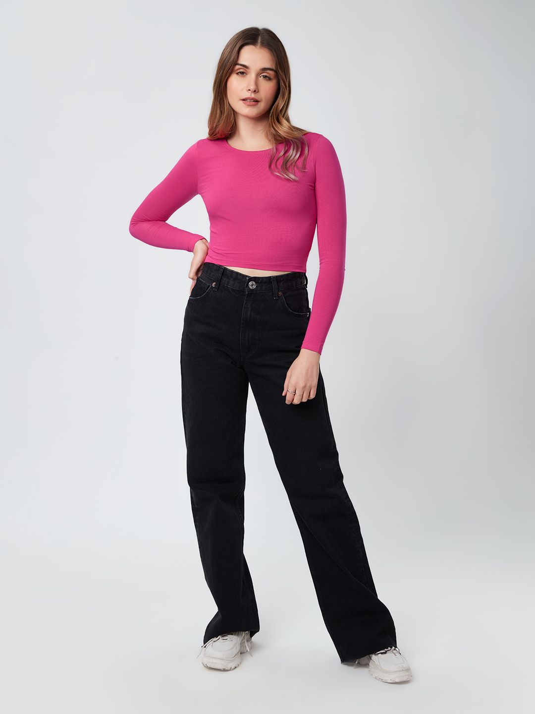 Buy Solids: Hot Pink (Cropped Fit) Women's Cropped Tops online at The ...