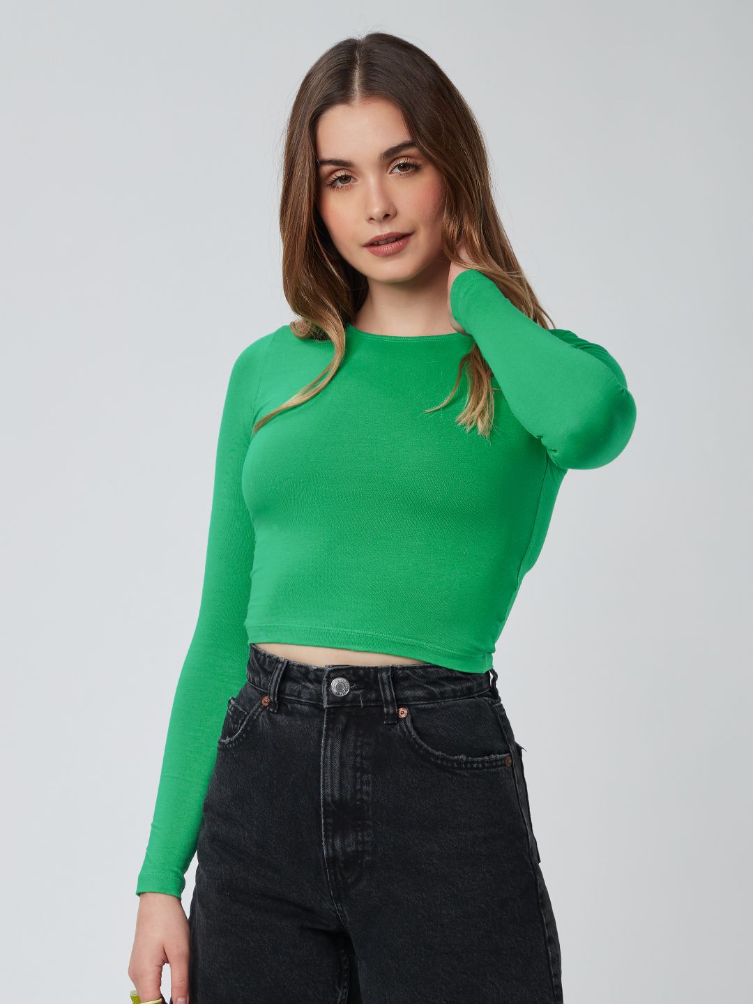 Buy Solids: Green (Cropped Fit) Women's Cropped Tops online at The ...