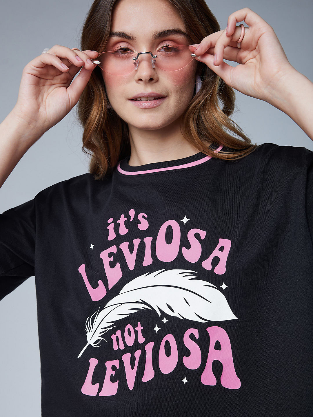 Buy Harry Potter Its Leviosa Women Oversized Cropped T Shirts