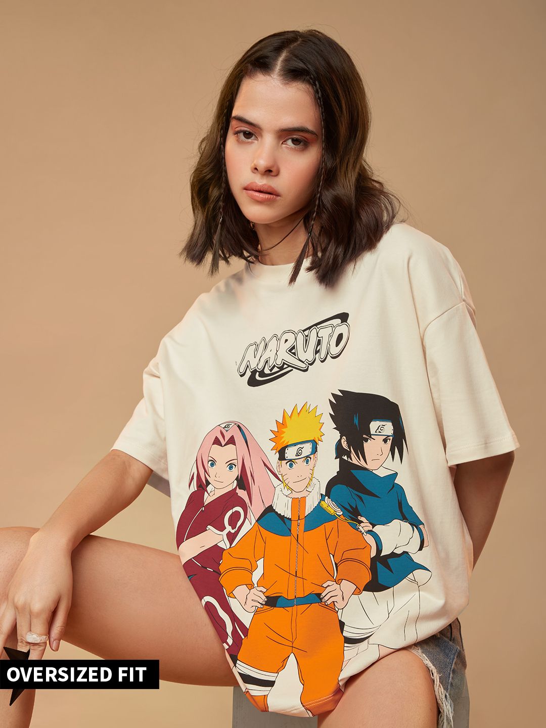 Buy Naruto: The Gang Women's Oversized T-Shirt online at The Souled Store