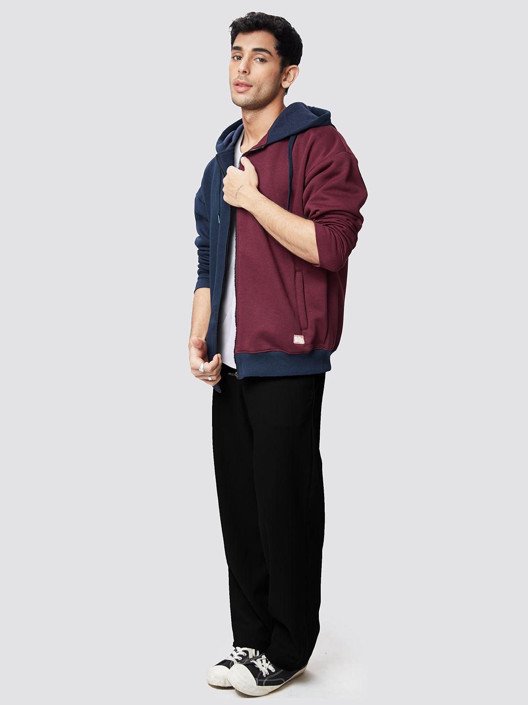 Buy Classic Colour Block Men Oversized Hoodies Online