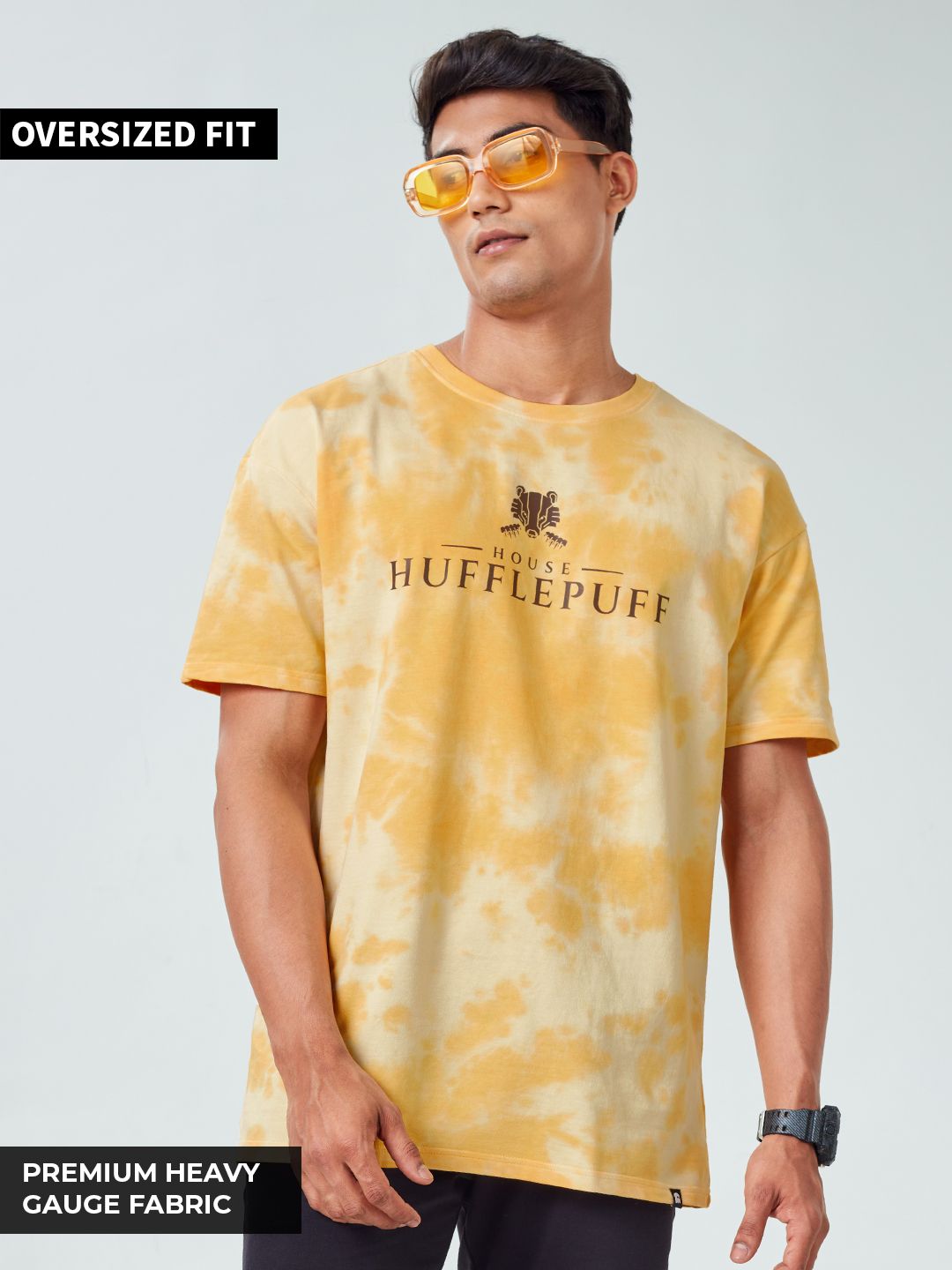 Buy Harry Potter House Hufflepuff (Tie Dye) Oversized T-Shirts Online