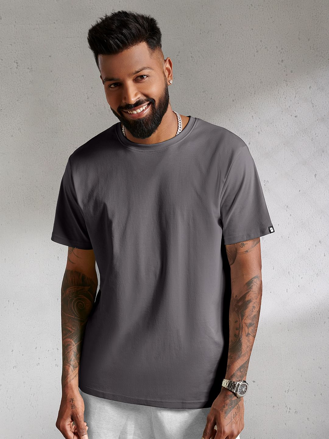 Buy Solids: Steel Grey Half Sleeve T-Shirts online at The Souled Store. Buy Solids: Steel Grey Half Sleeve T-Shirts online at The Souled Store.