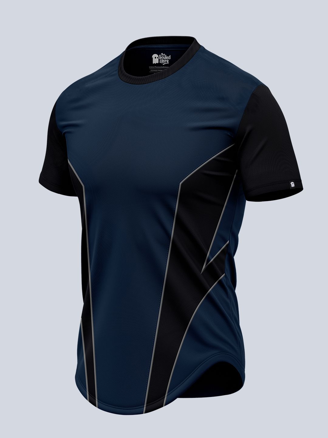 Buy Solids: Navy & Black Drop Cut Online.