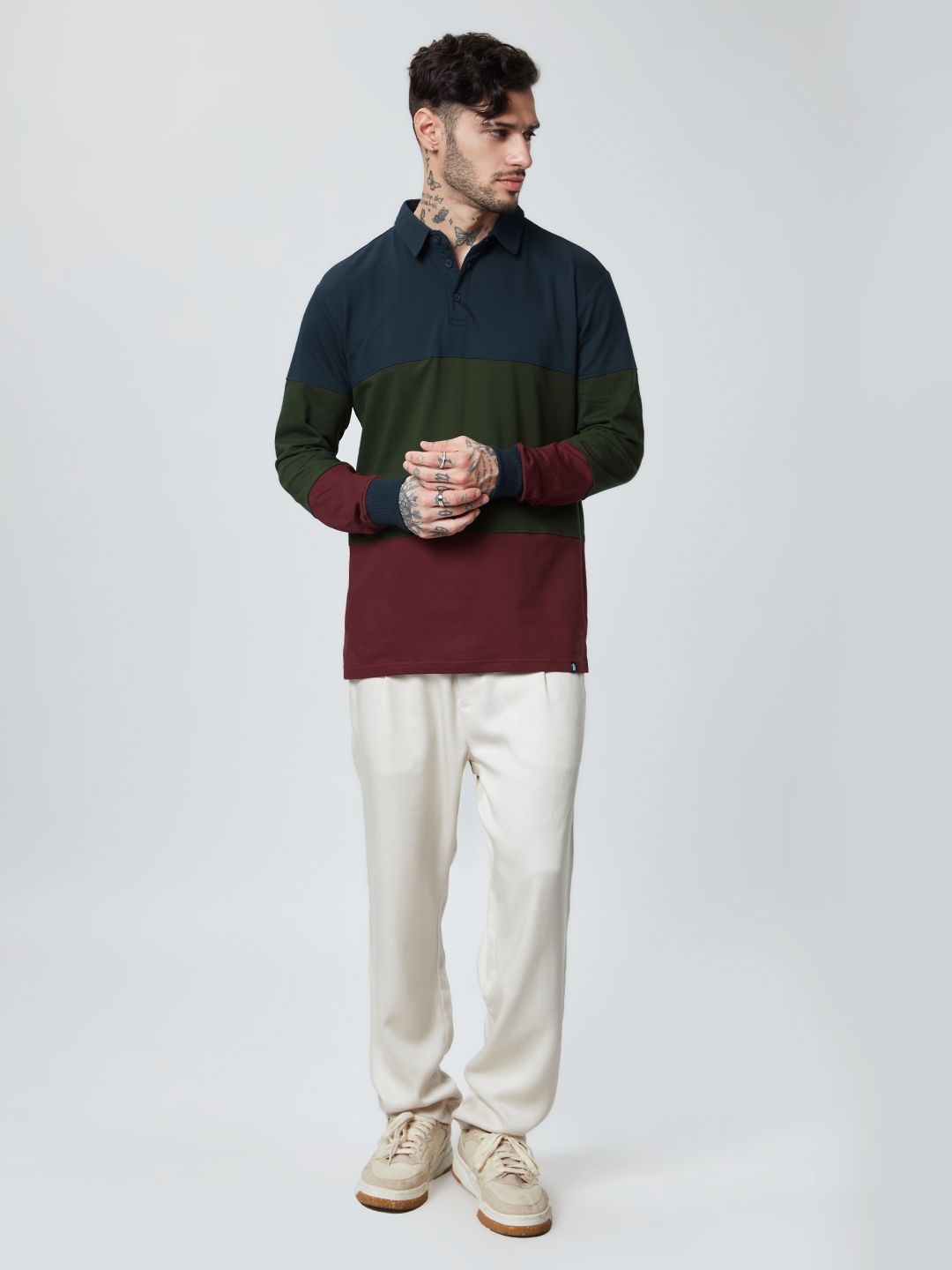 Buy Dark Forest: Men's Colorblock Rugby Polo Online