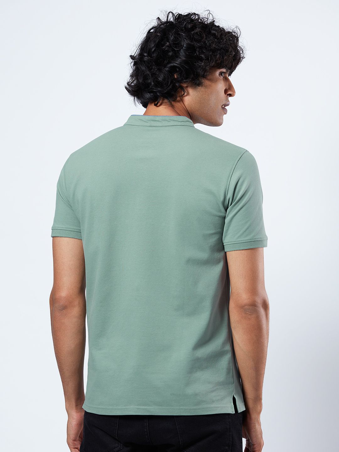 Buy Solids Mandarin Polo Sage Green New Online.