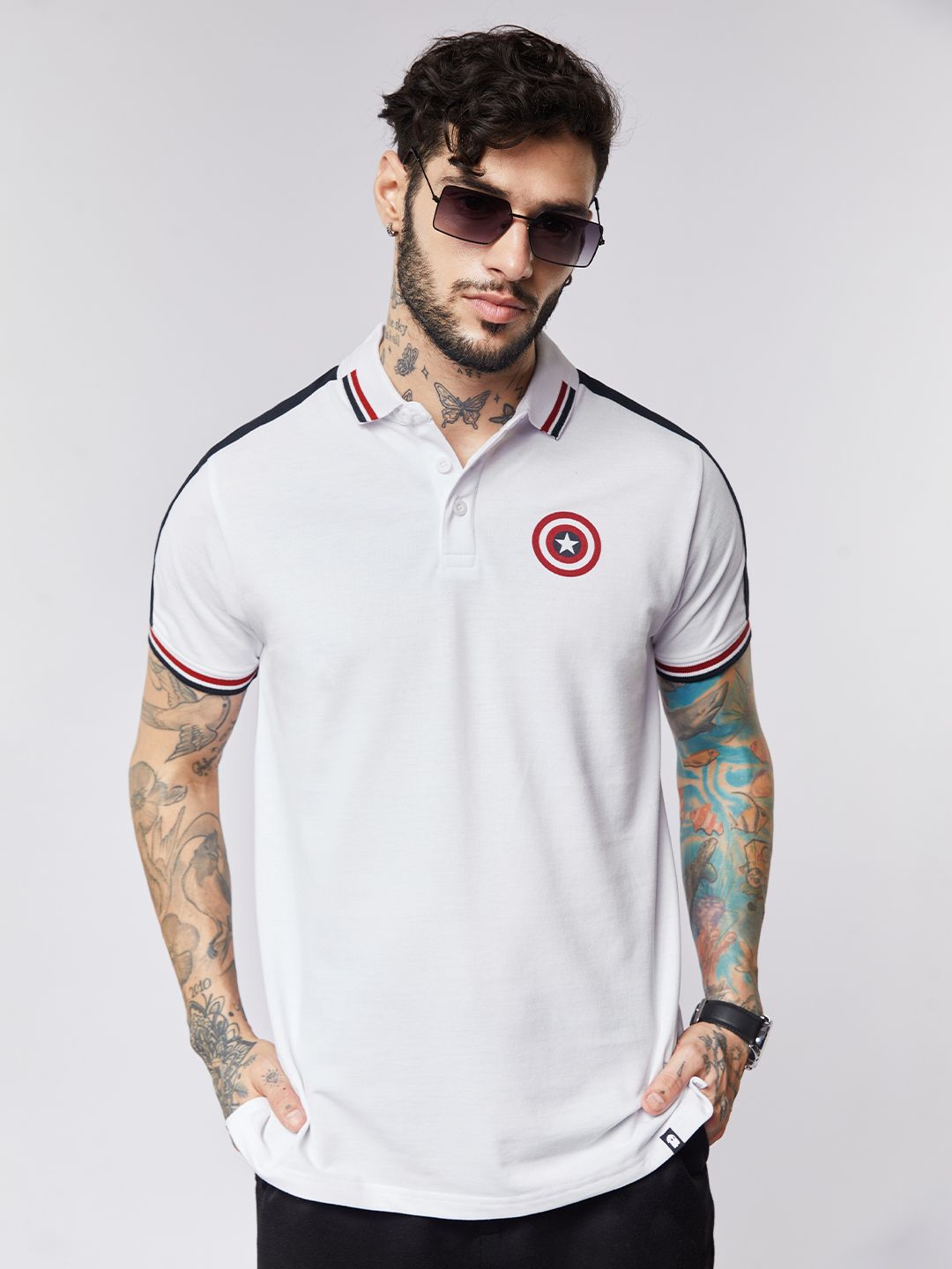 Buy Captain America: Insignia Blue Polos Online