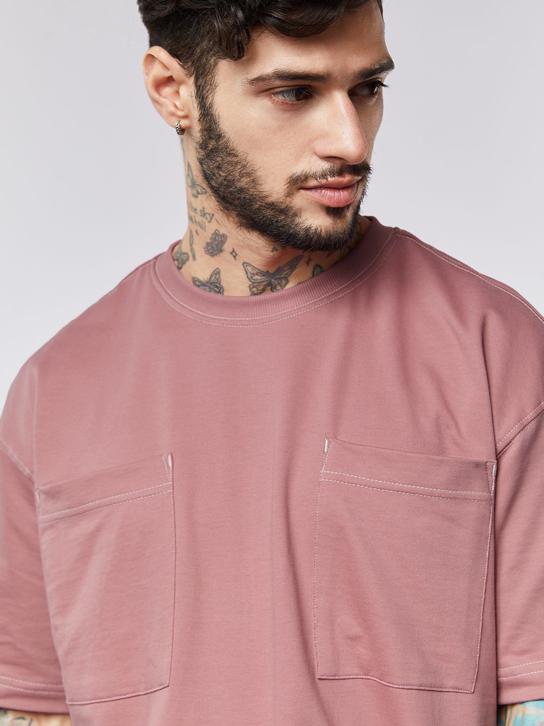 Buy Solids: Dusty Rose Oversized T-Shirts Online