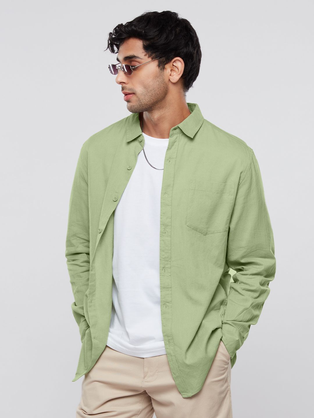 Buy Solids: Pastel Lime Lavender Shirts Online