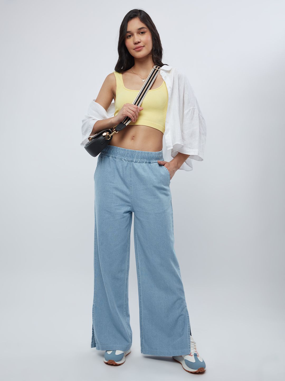 Buy Solids: Azure Blue Women's Flared Pants Online