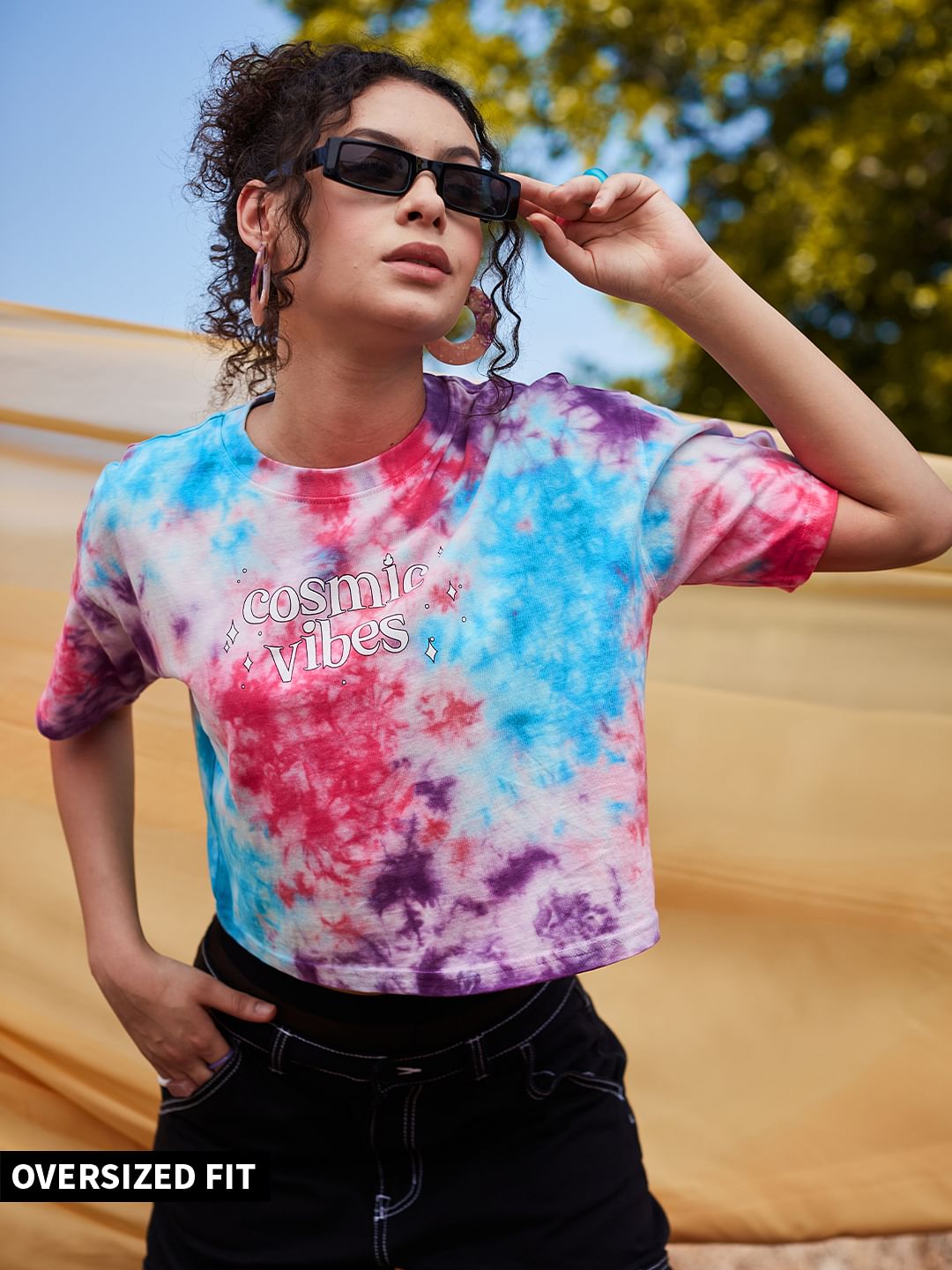 Buy Cosmic Vibes Oversized Crop Top Online Buy Cosmic Vibes Oversized Crop Top Online
