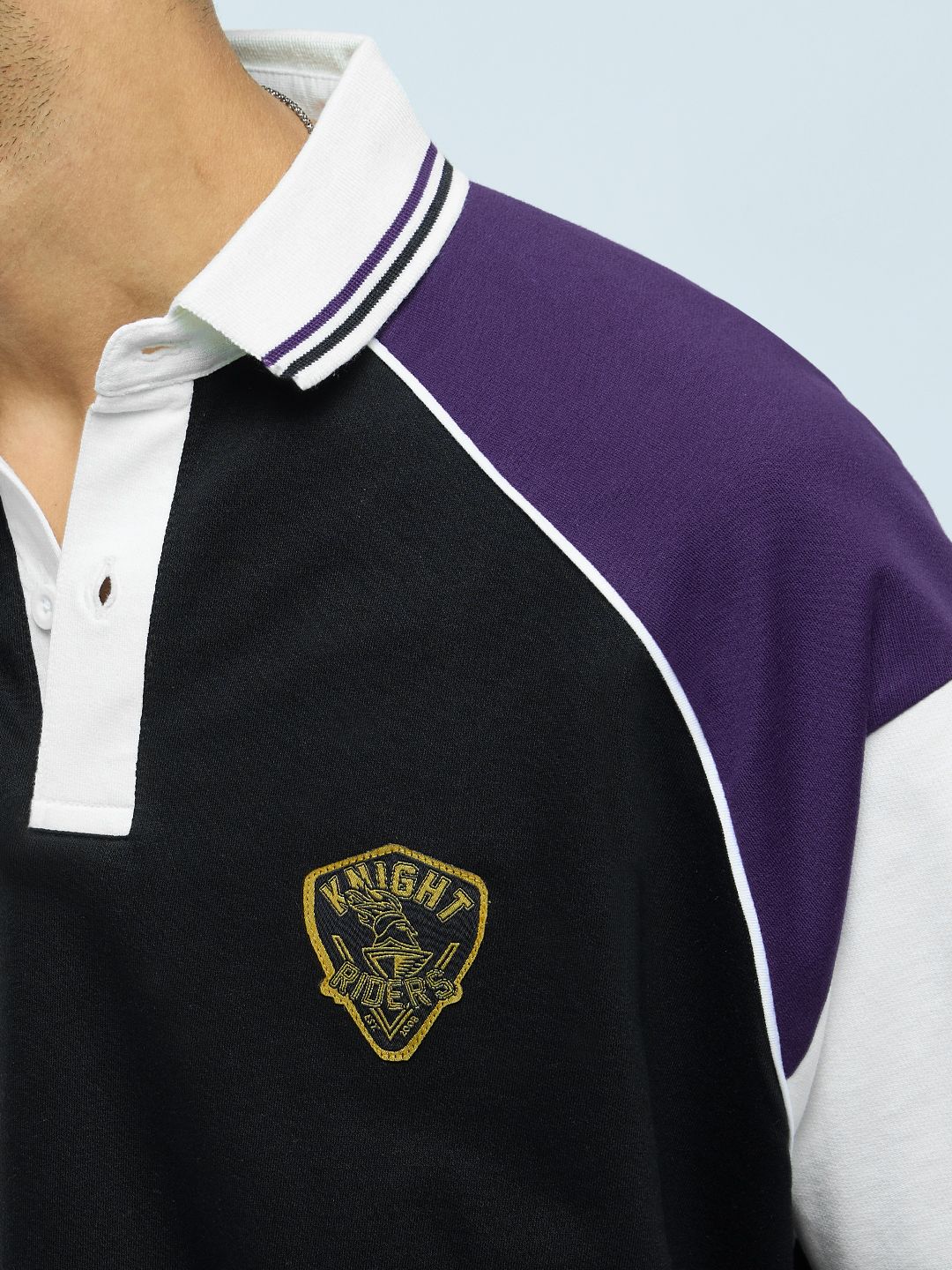 Buy KKR: Colourblock Men Oversized Polos T-shirts Online.