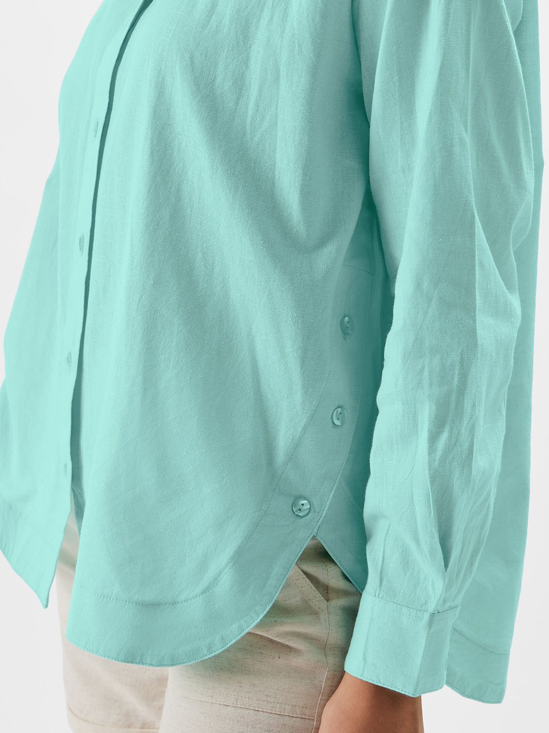 Buy Solids: Blue Tint Boyfriend Shirt Online