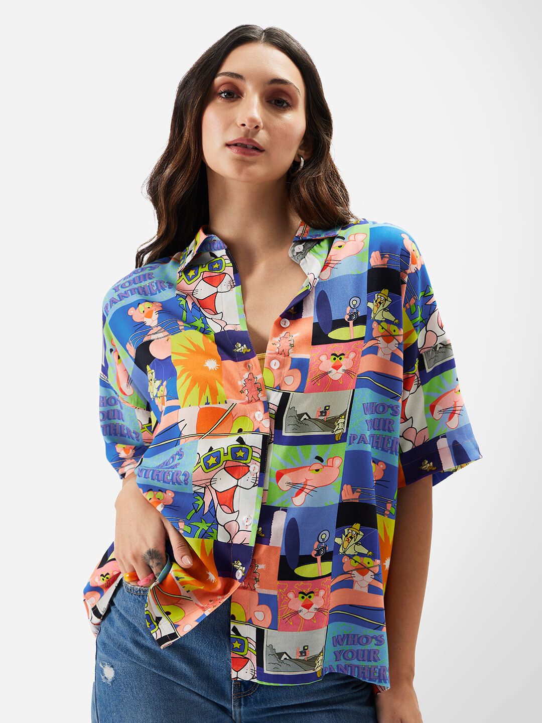 Buy Pink Panther: Pattern Women's Hawaiian Shirt Online at The Souled ...