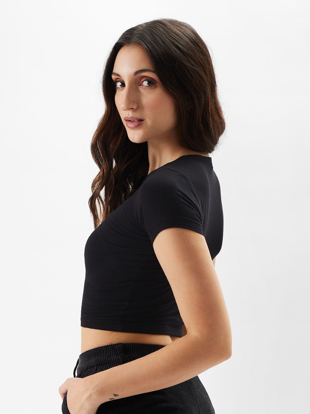 Buy Solids: Black Women's Cropped Tops online at The Souled Store
