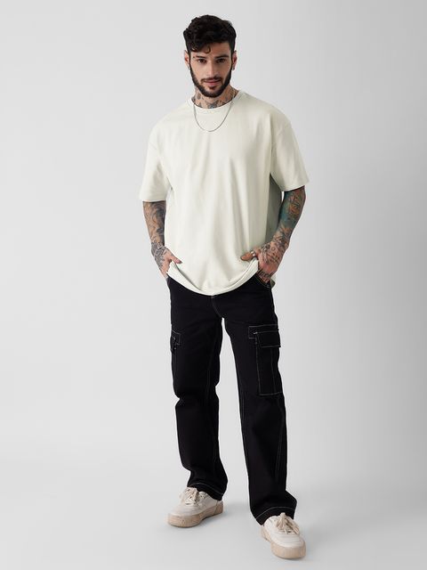 Buy Solids: Eggshell White Oversized T-Shirts Online