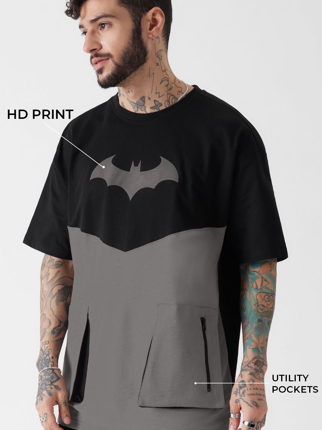 Buy Batman: HD Logo Oversized T-Shirts Online