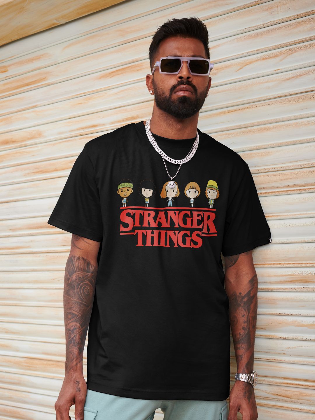 Buy Stranger Things: Chibi Pattern Half Sleeve T-Shirts Online