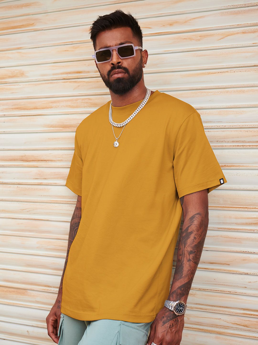 Buy Solids: Mustard Yellow Half Sleeve T-Shirts online at The Souled Store.
