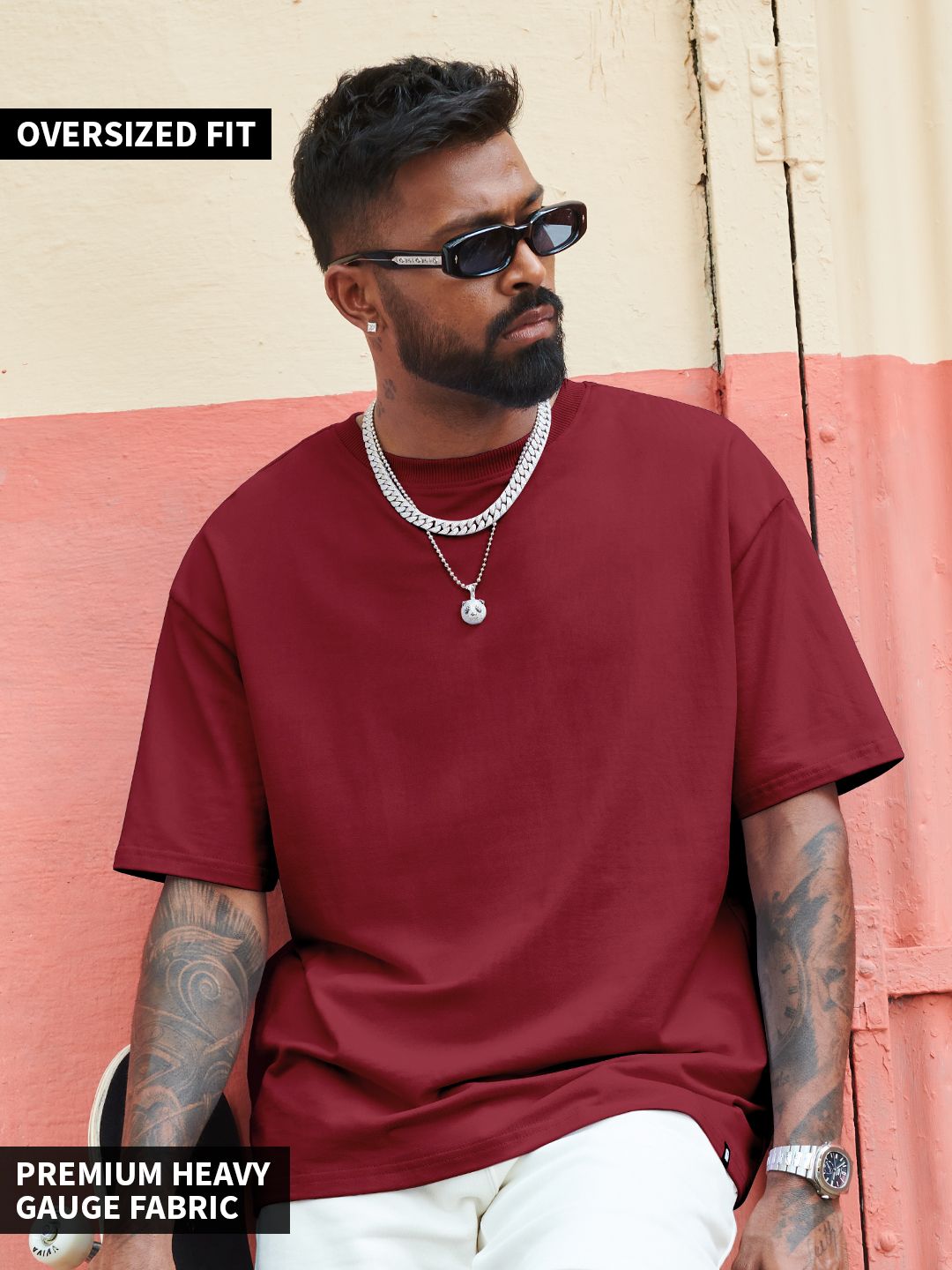 Buy Solids: Superhero Red Oversized T-Shirts Online