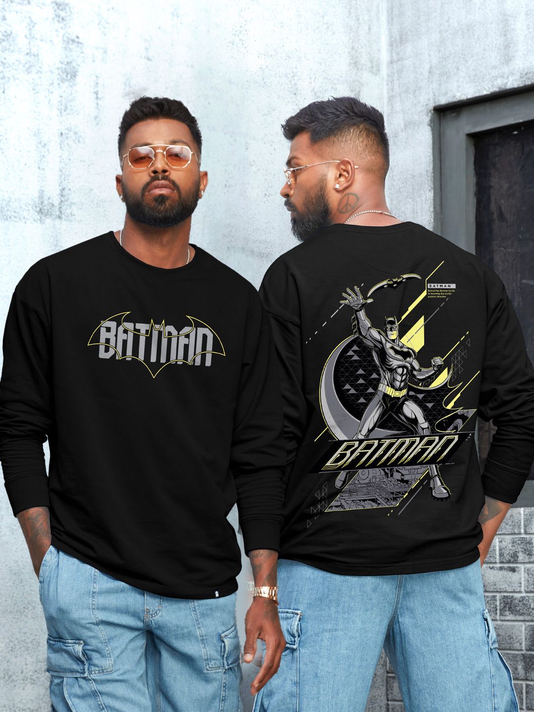 Buy Batman Symbol Oversized Full Sleeve T-Shirts Online