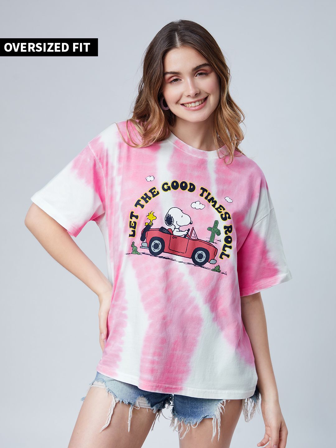 Buy Peanuts: Good Times Women Oversized T-shirt Online