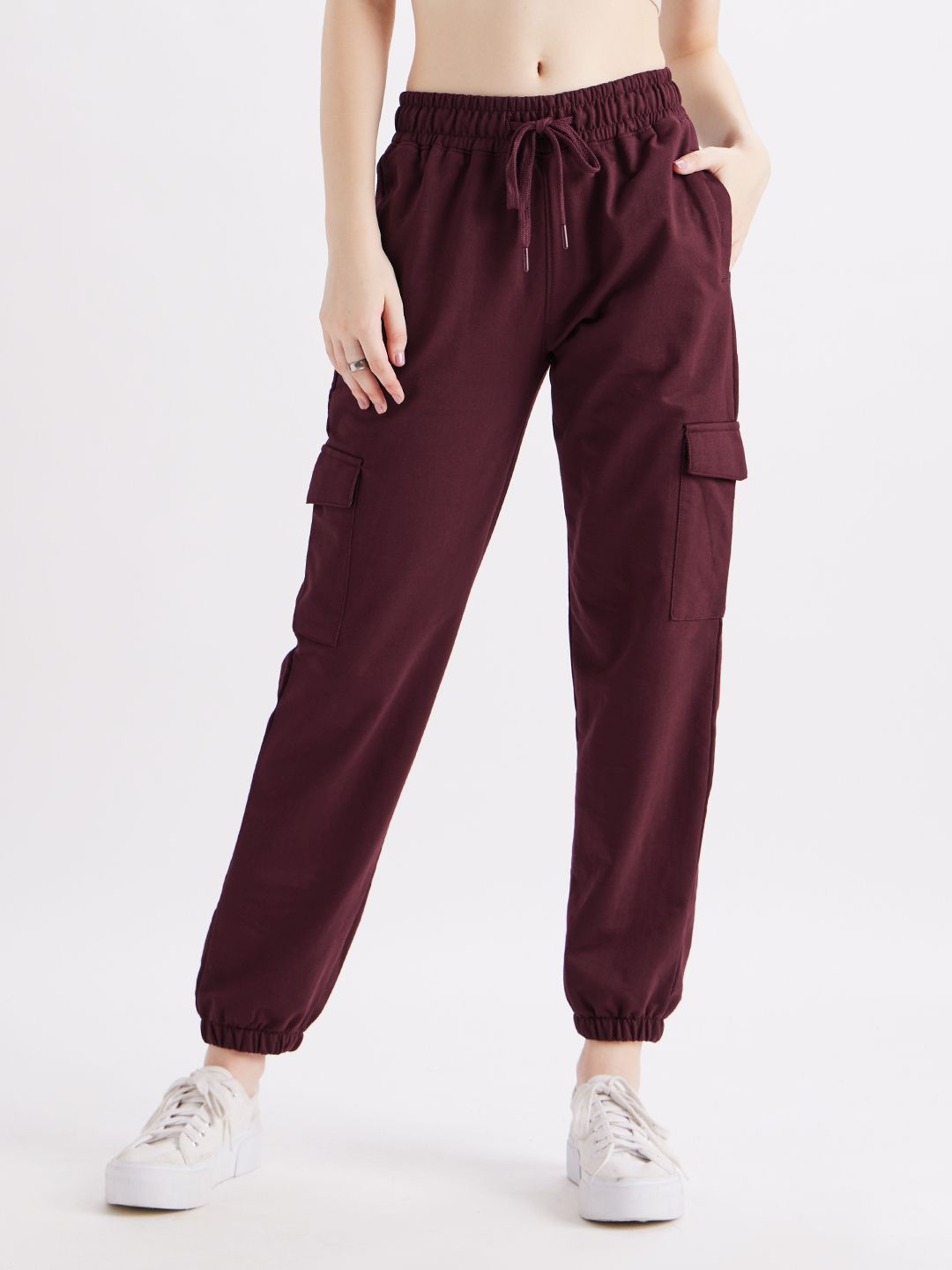 Buy Solids: Pomogranate Women Easy Jogger Online