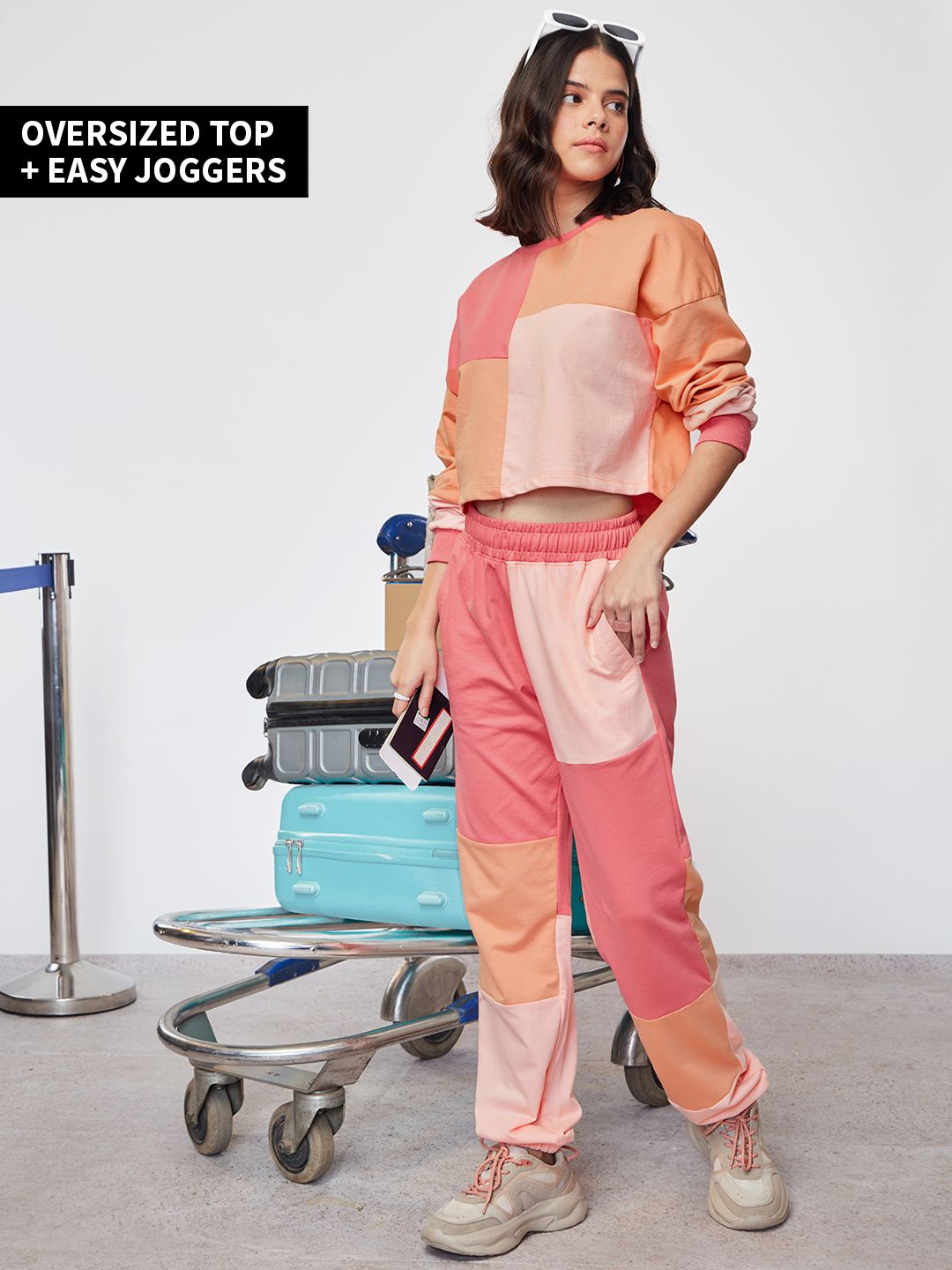 Buy Coral Punch Block Women Co-ord Set Online