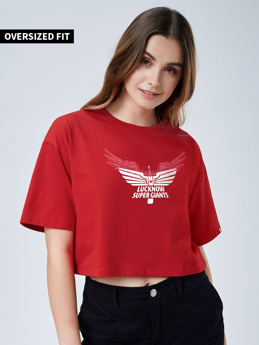 Buy Sabrina: Doodle Pattern Women Oversized Cropped Shirts
