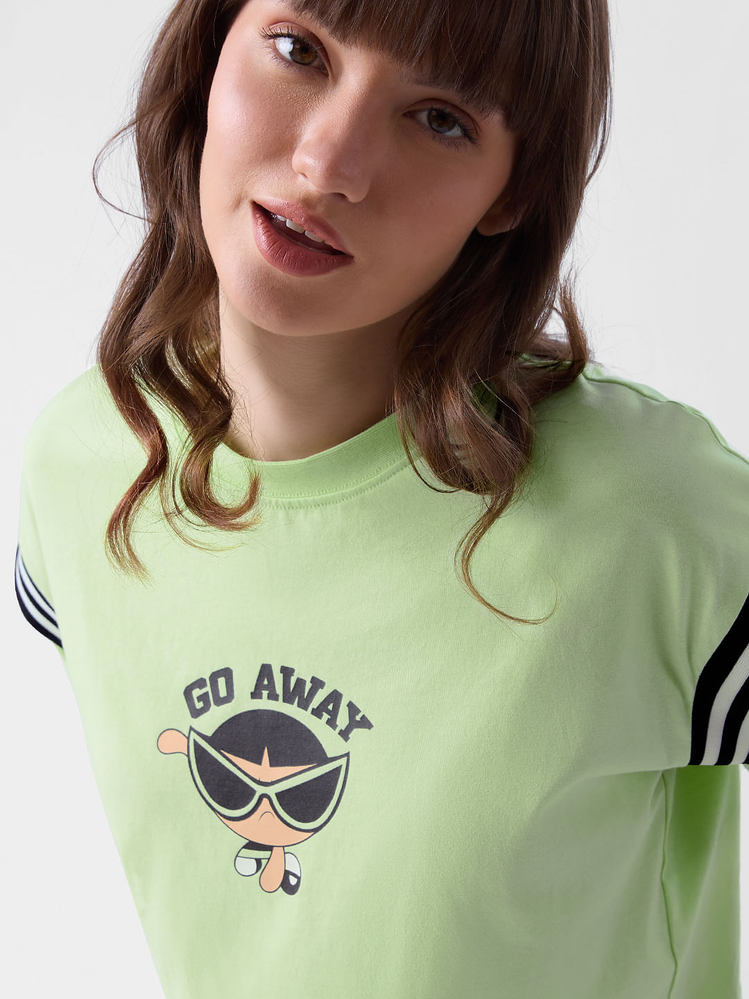 Buy Powerpuff Girls Go Away Womens Oversized Cropped T Shirt Online